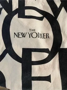 Bags | Black And Off White New Yorker Canvas Book Bag | Poshmark
